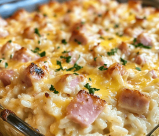 Ultimate Cheesy Ham and Rice Casserole - Mouthwatering RECIPES