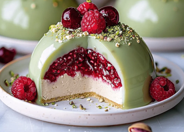 Pistachio Raspberry Delight Domes - Mouthwatering RECIPES