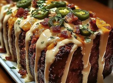 🔥🌶️ Cheesy Jalapeño Bacon Meatloaf with Ranch Drizzle - Mouthwatering ...