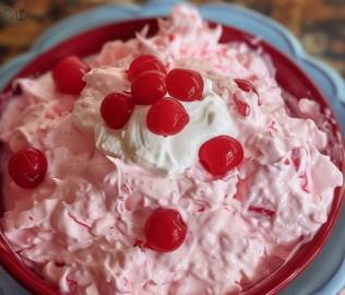 Cherry Fluff Delight: A Creamy Pink Treat - Mouthwatering RECIPES
