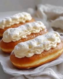 Fluffy Cream-Filled Dough Rings - Mouthwatering RECIPES
