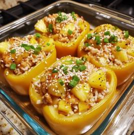Teriyaki Pineapple Chicken & Rice Stuffed Peppers: A Sweet & Savory ...