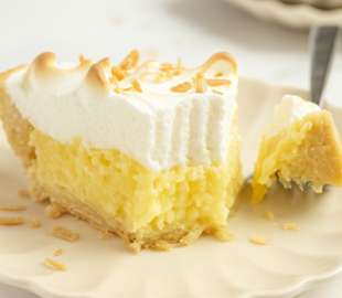 Coconut Cloud Pie with Italian Meringue Topping - Mouthwatering RECIPES