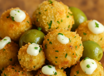 Crispy Fried Olives with Garlic Aioli - Mouthwatering RECIPES