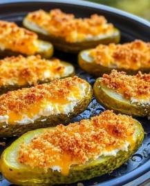 Crispy Air Fryer Cheese-Stuffed Pickles - Mouthwatering RECIPES