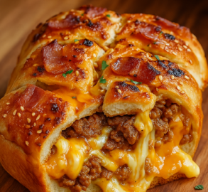 Loaded Cheese & Meat Stuffed Bread Roll - Mouthwatering RECIPES